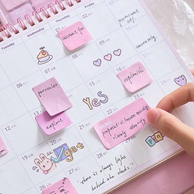 Starlight Coral Sticky Notes Set – Original Kawaii Pen