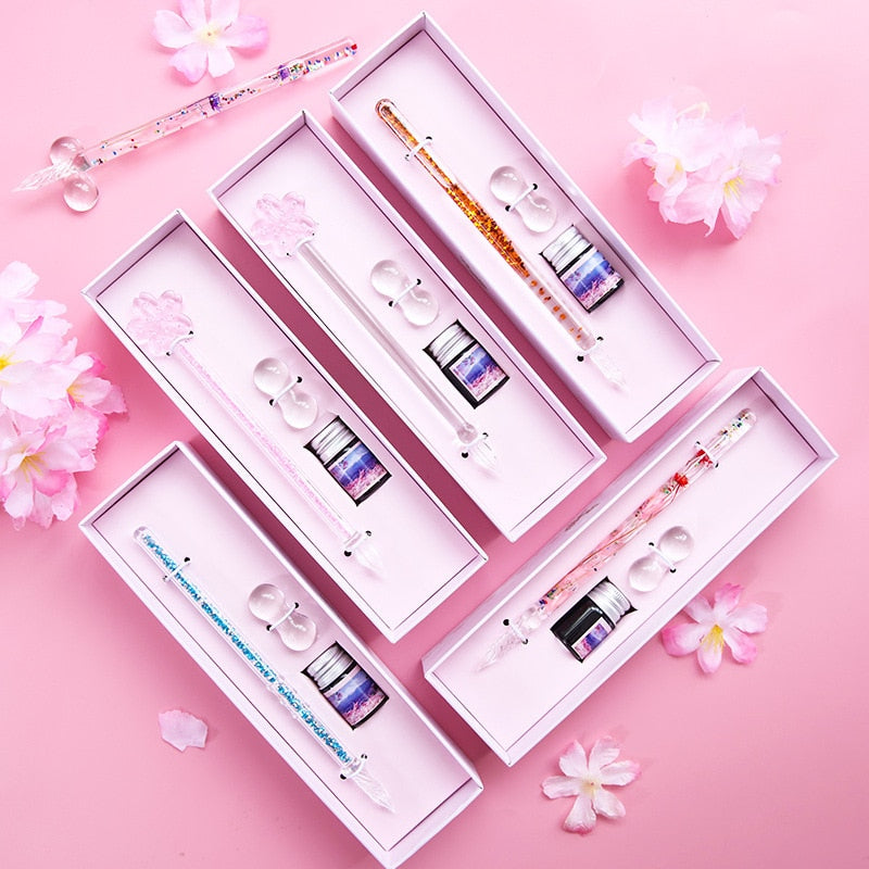 Kawaii Sakura Vintage Style Calligraphy Set (3 pcs) – Original Kawaii Pen