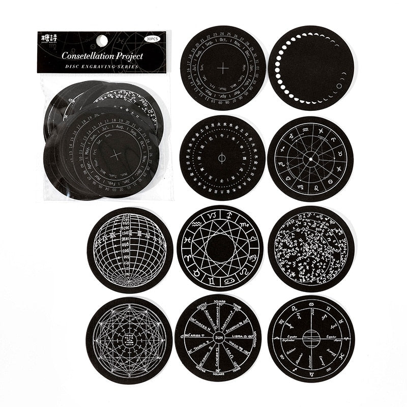 Vintage Style World Round Sticker (6 Designs) – Original Kawaii Pen