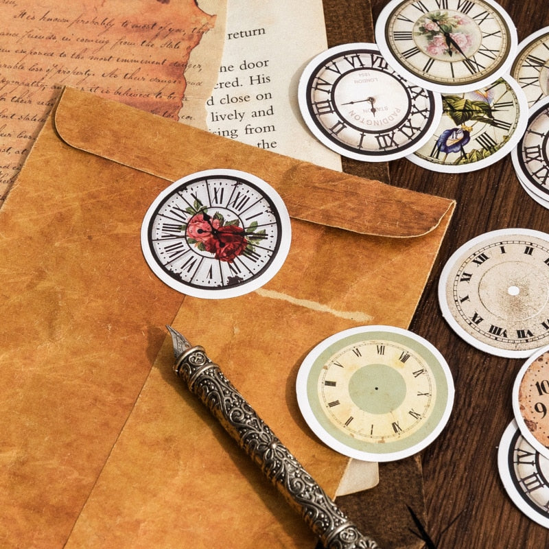 Vintage Series Floral and Clock Stickers – Original Kawaii Pen