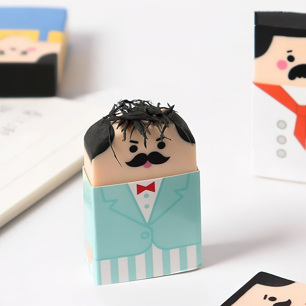 Kawaii Bald Man Cartoon Rubber Eraser – Original Kawaii Pen